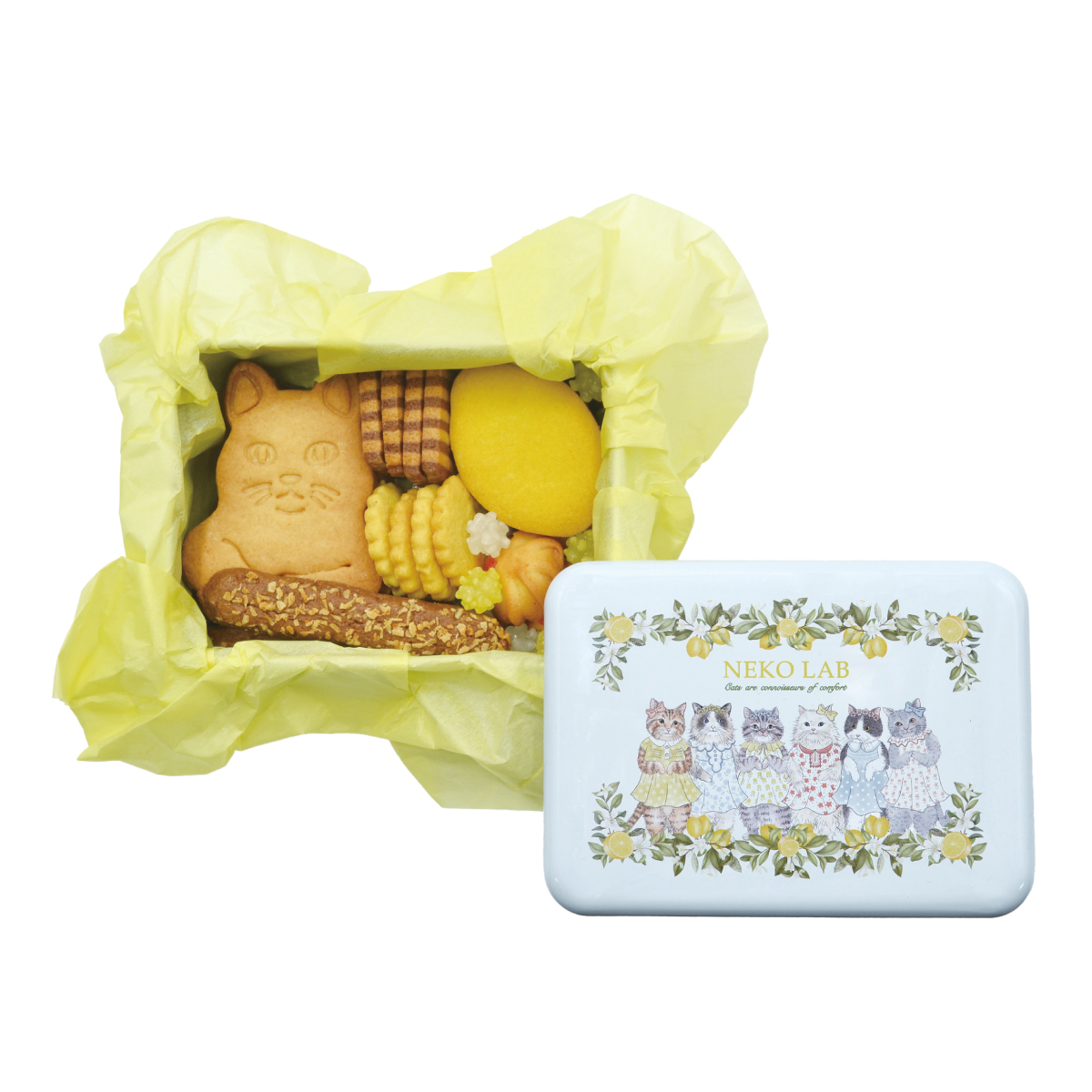 【猫好きさんへ】夏限定のネコ×レモンのクッキー缶が出るよ！ふたを開けると愛らしいねこさんが♪（写真 2/8） - mimot.(ミモット)
